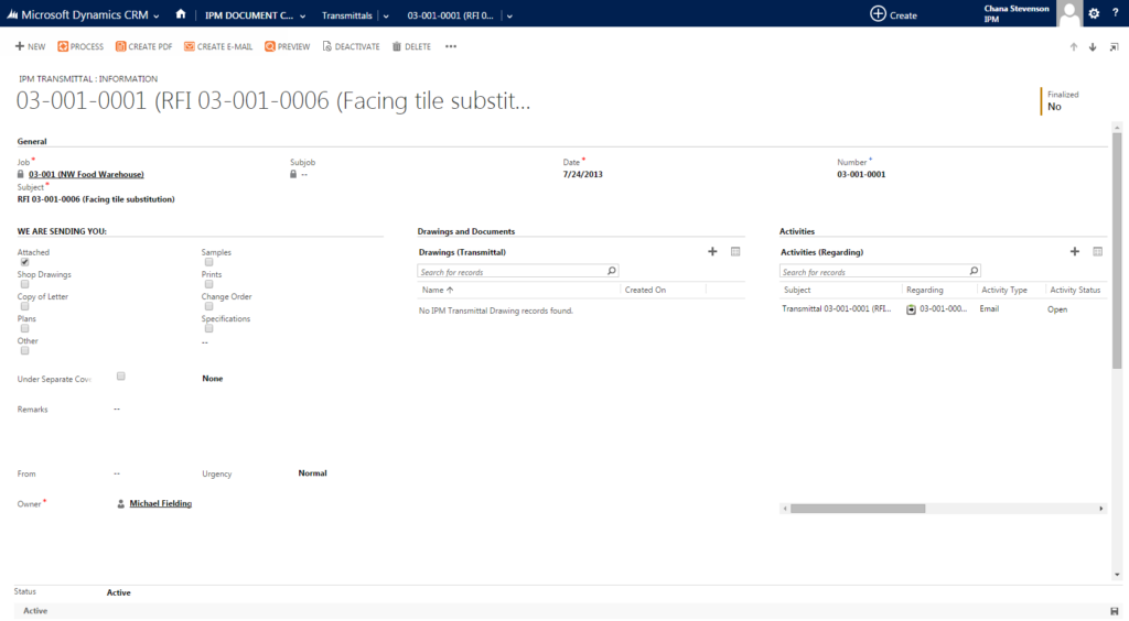 Document Control – Transmittals | IPM Construction Management Software ...