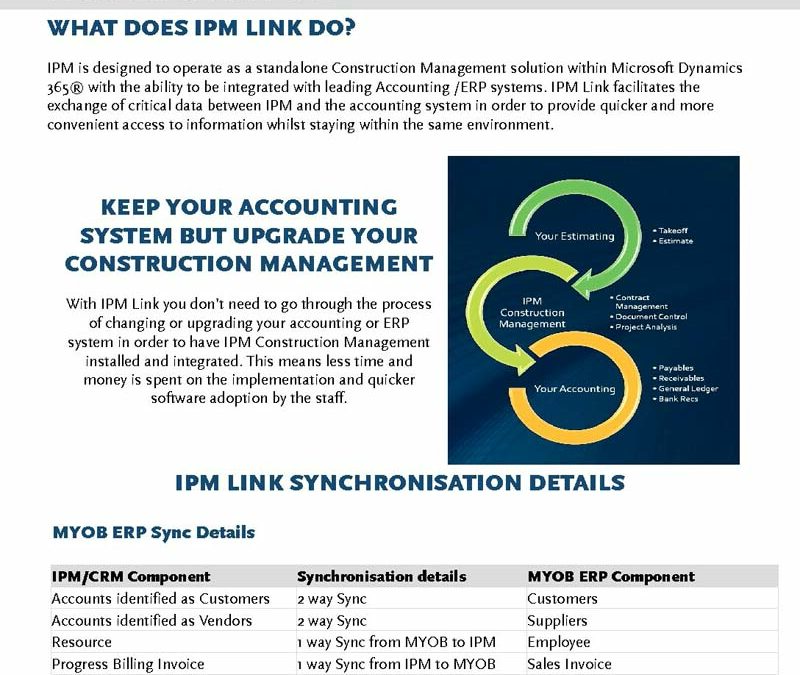 IPM-Link-MYOB | IPM Construction Management Software - Integrates with ...