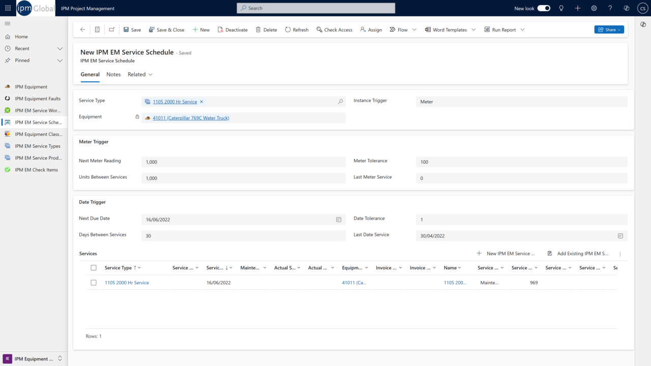 Equipment Maintenance Service Schedule | IPM Construction Management ...